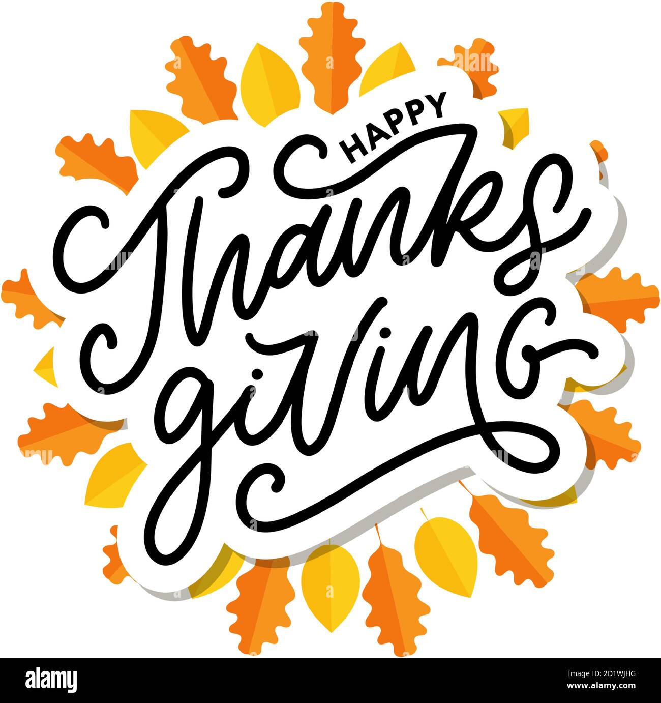 happy thanksgiving lettering calligraphy text brush vector Stock Vector Image & Art - Alamy