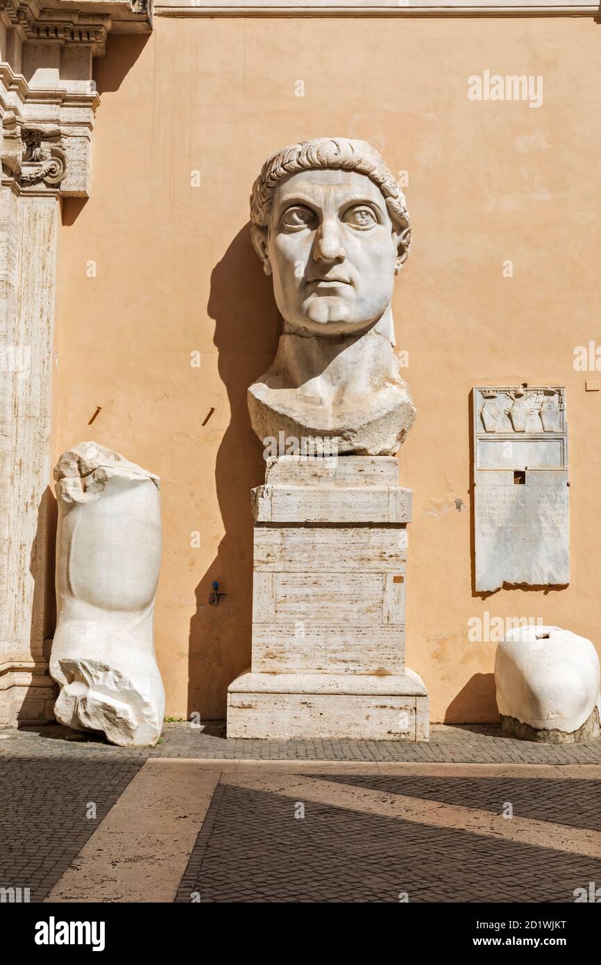 Fragments of the 4th century AD colossal statue of Constantine the ...