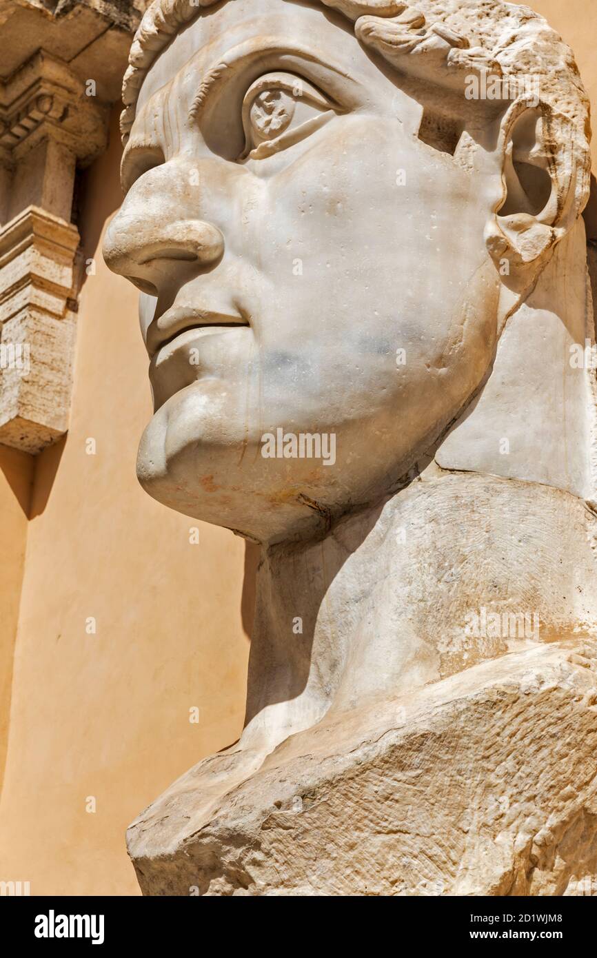 Head of the 4th century AD colossal statue of Constantine the Great ...