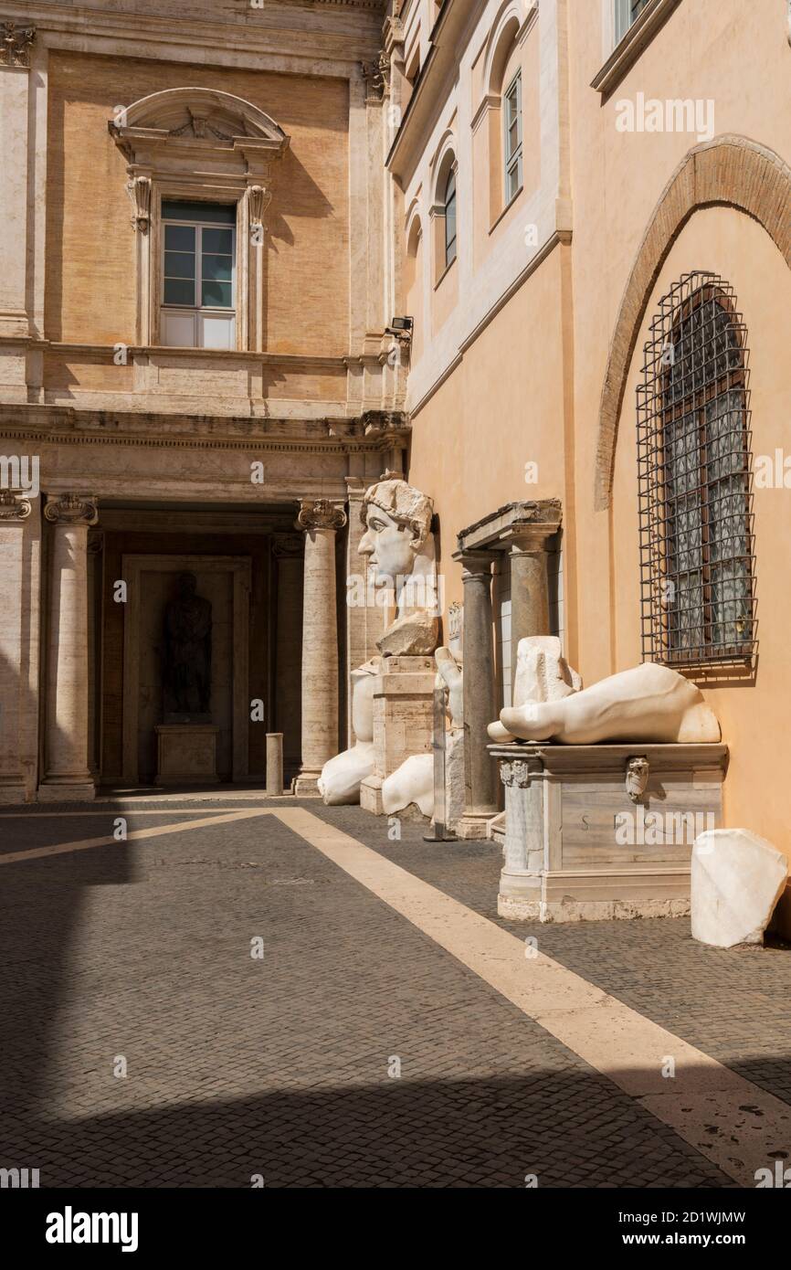 Fragments of the 4th century AD colossal statue of Constantine the ...