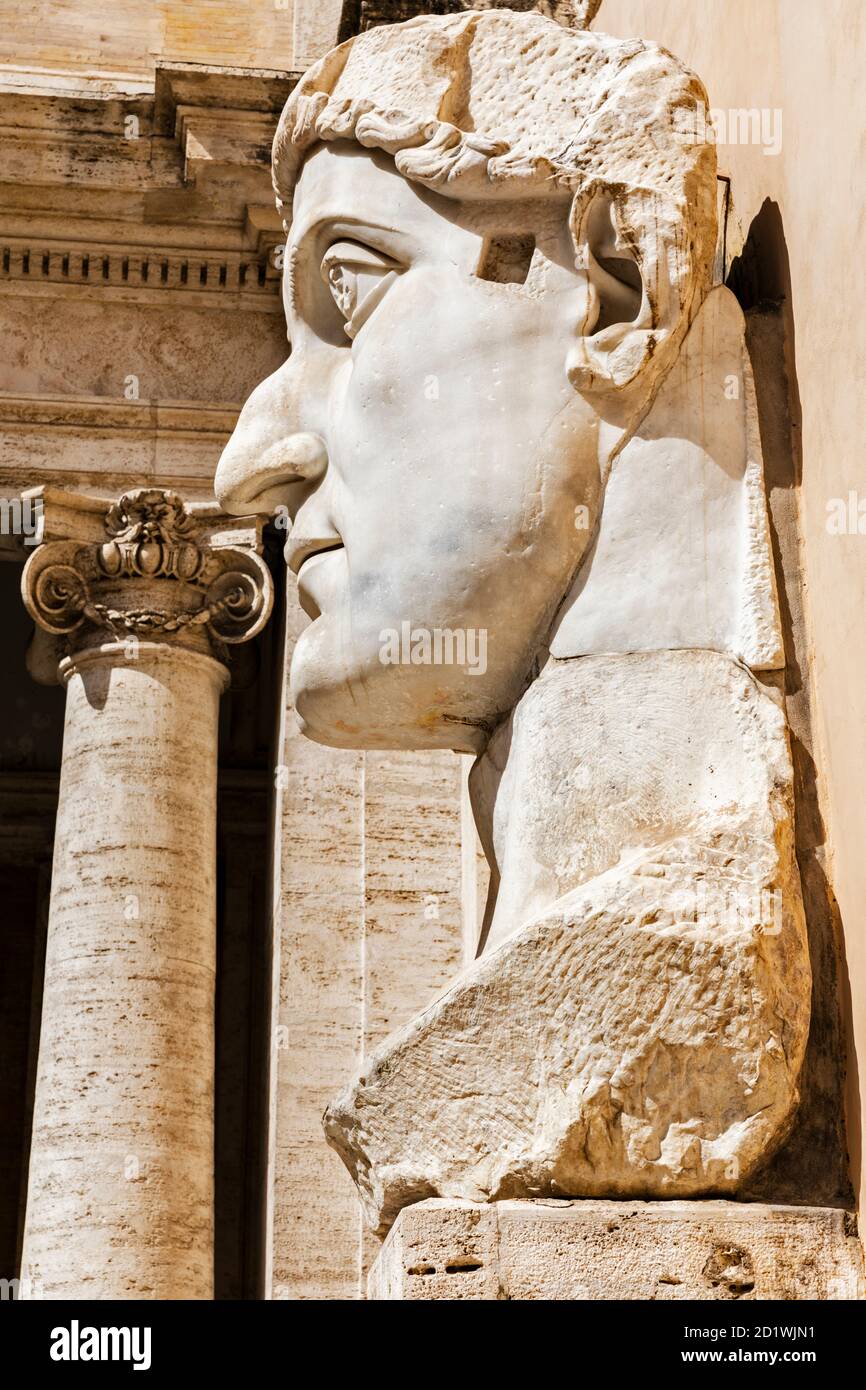 Head of the 4th century AD colossal statue of Constantine the Great ...