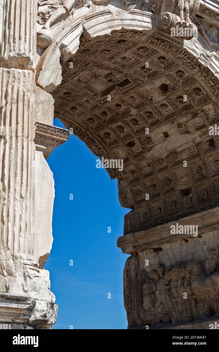 Detail of the central soffit coffers of the axial archway, Arch of ...