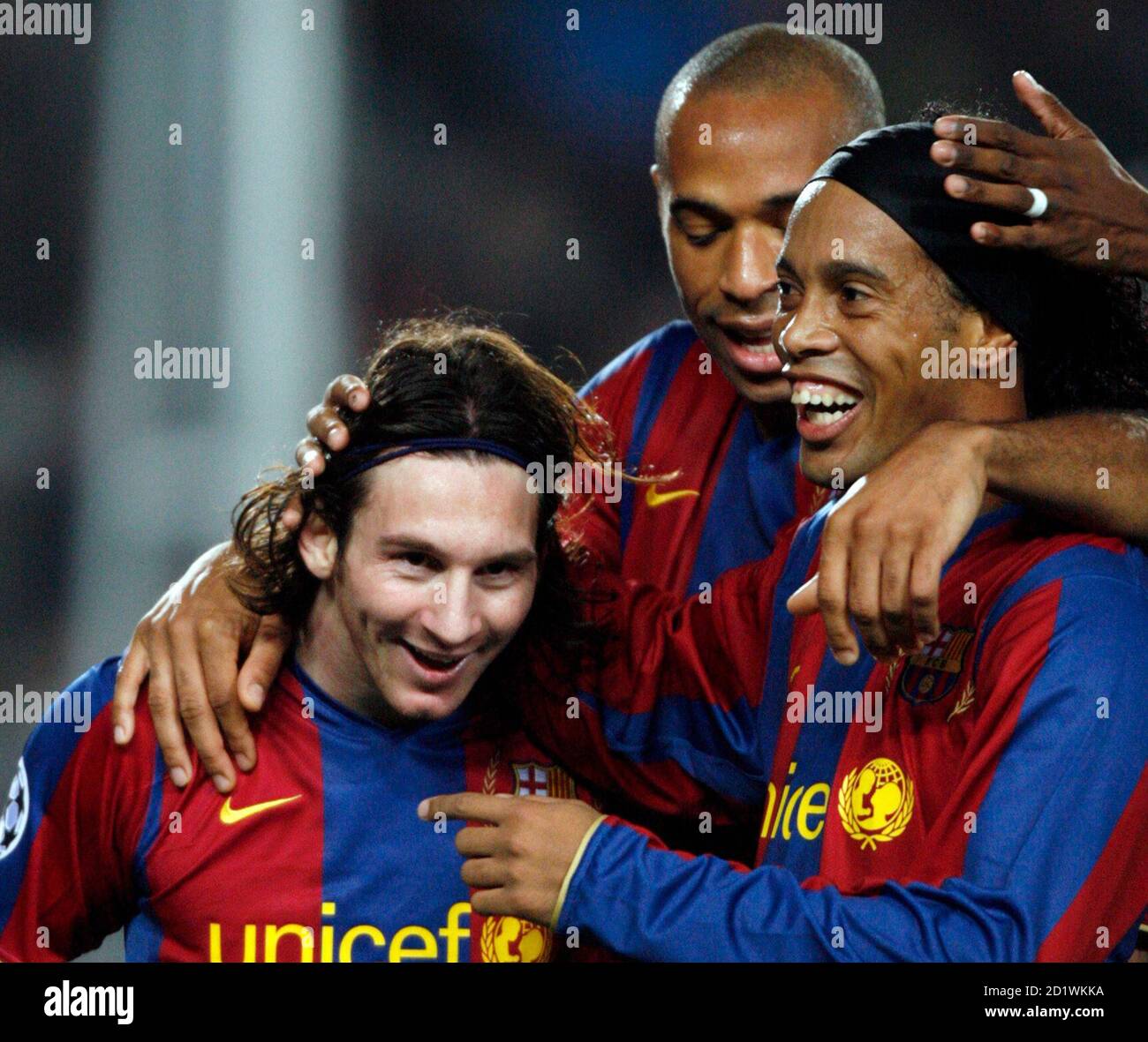 Lionel messi thierry henry barcelona hi-res stock photography and ...