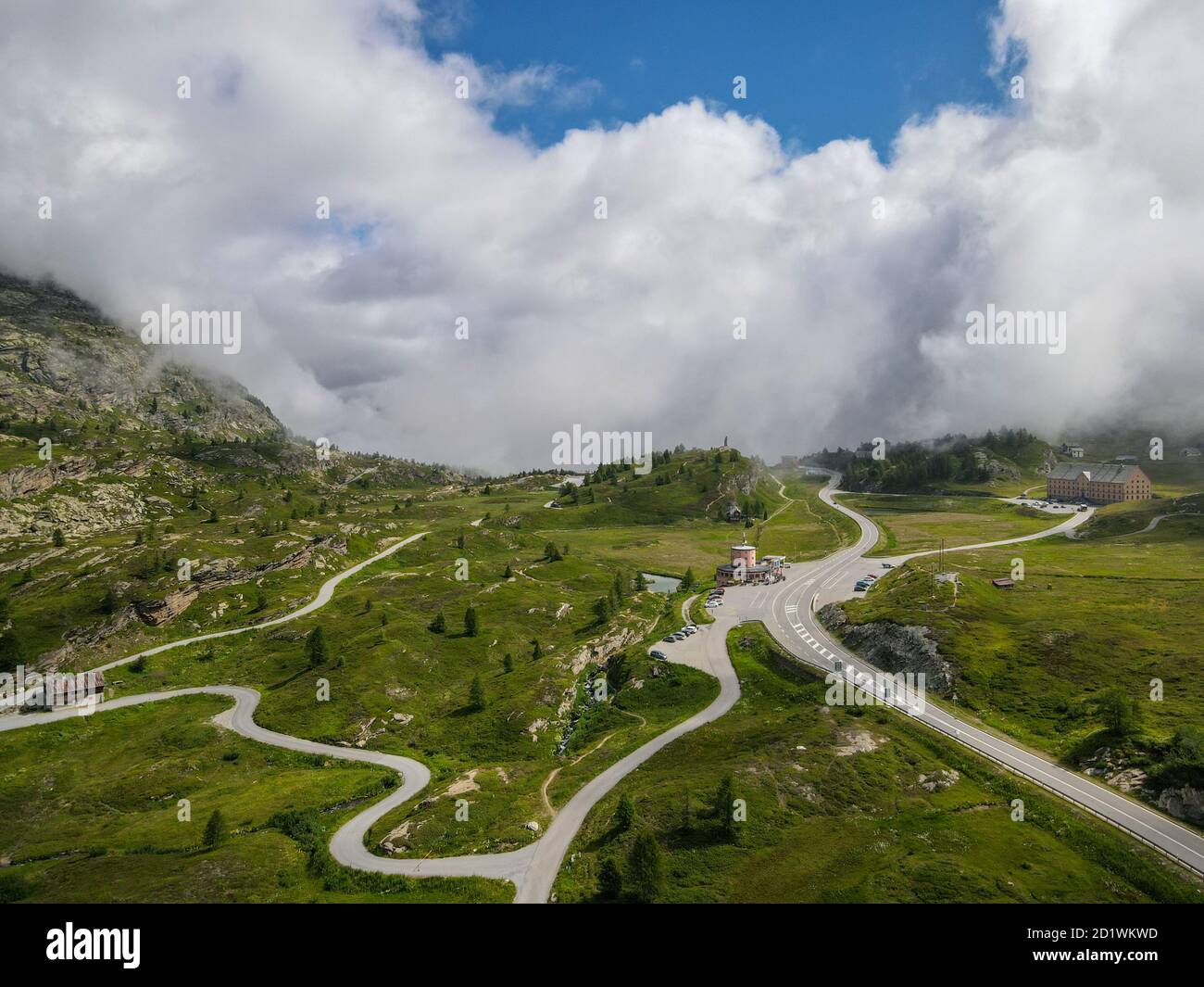 The Simplon pass in the alps between Switzerland and Italy Stock Photo ...