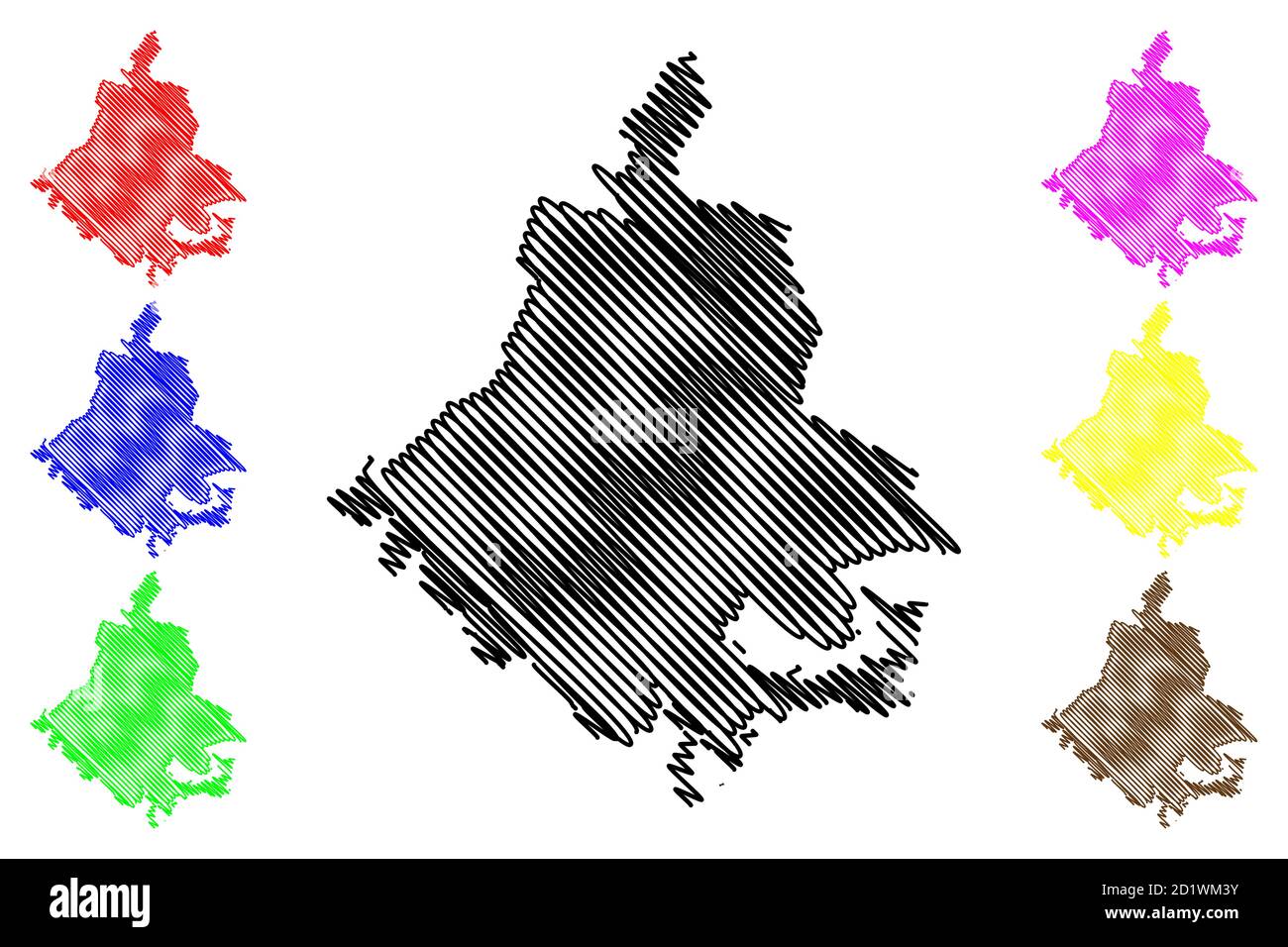 Mexico City (United Mexican States, Mexico) map vector illustration ...