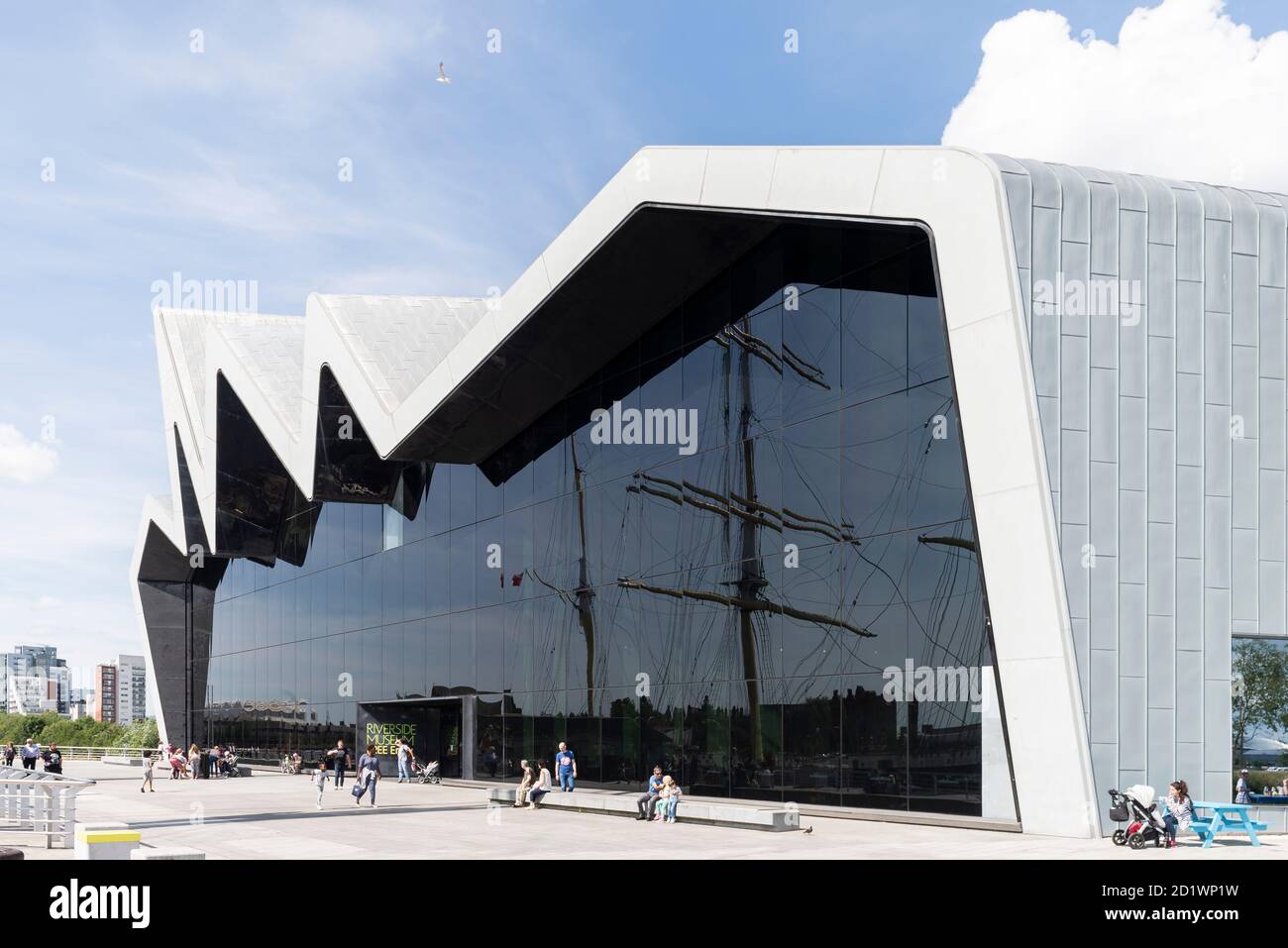 Exterior view of the Riverside Museum by Zaha Hadid Architects, the ...
