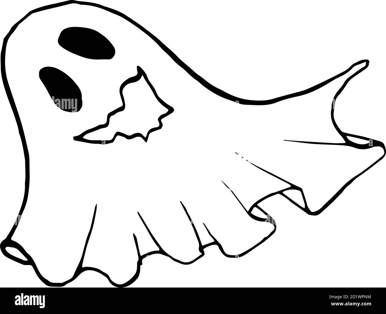 Halloween doodle ghost element. Isolated vector illustration for design ...