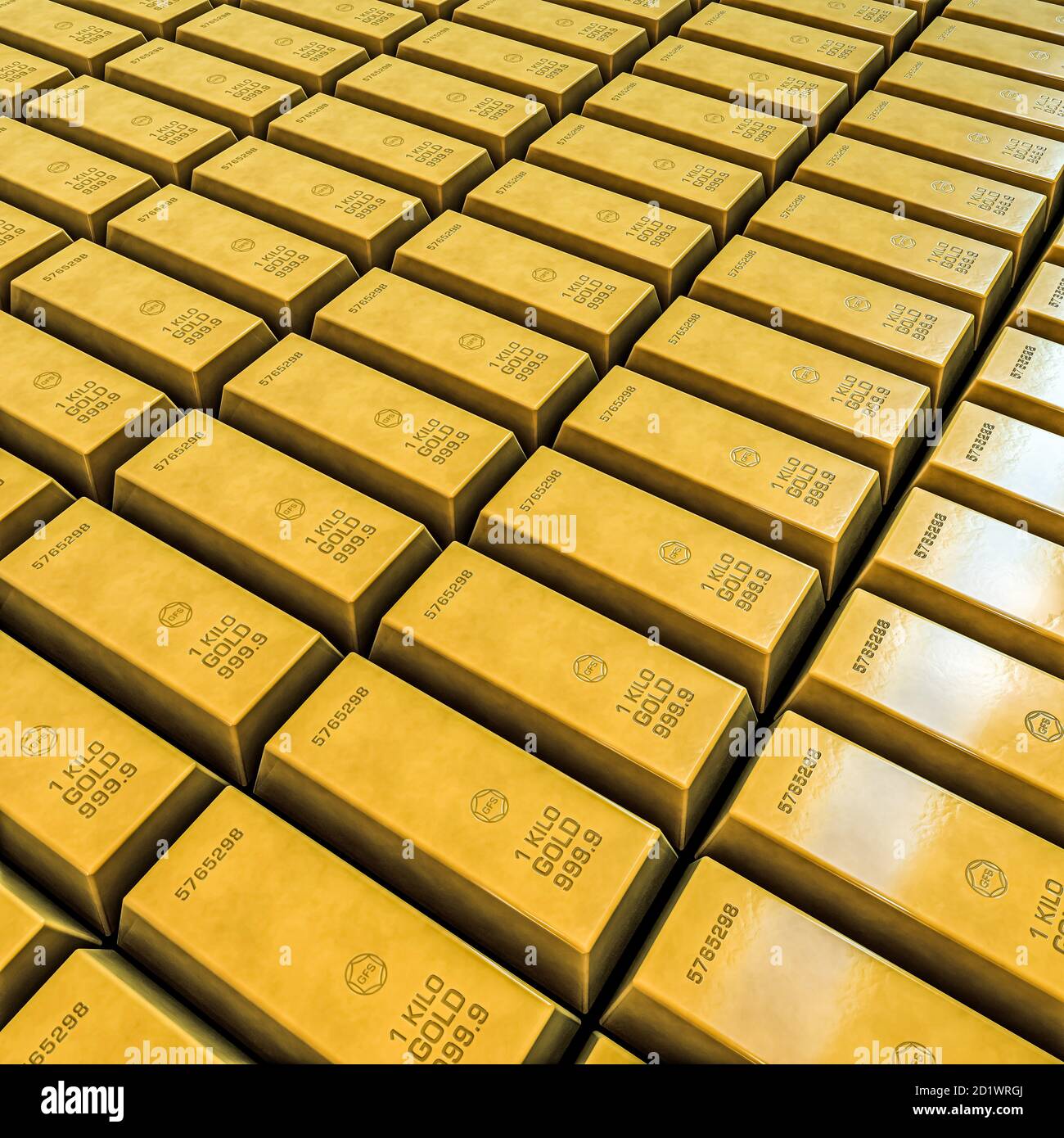 huge stack of gold bars 3d illustration Stock Photo - Alamy