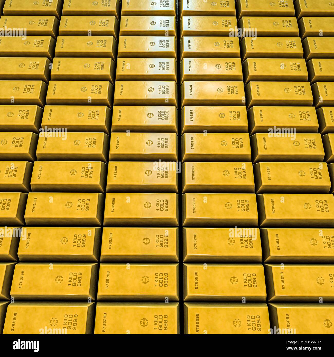 huge stack of gold bars 3d illustration Stock Photo - Alamy