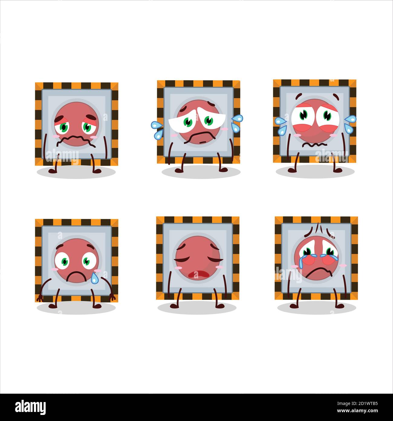 Among us emergency button cartoon character with sad expression Stock ...