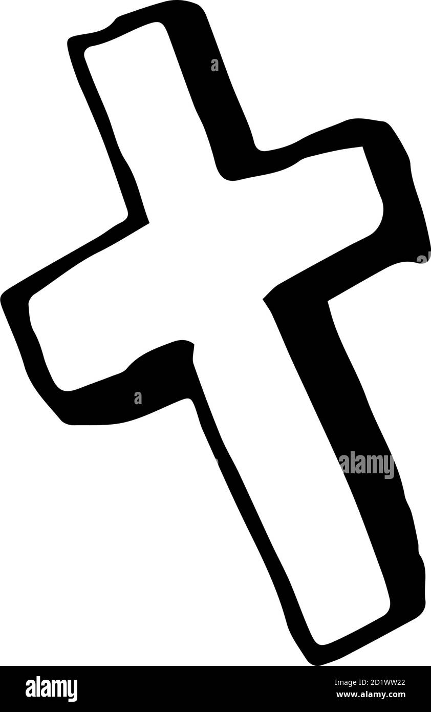 Halloween doodle cross element. Isolated vector illustration for ...