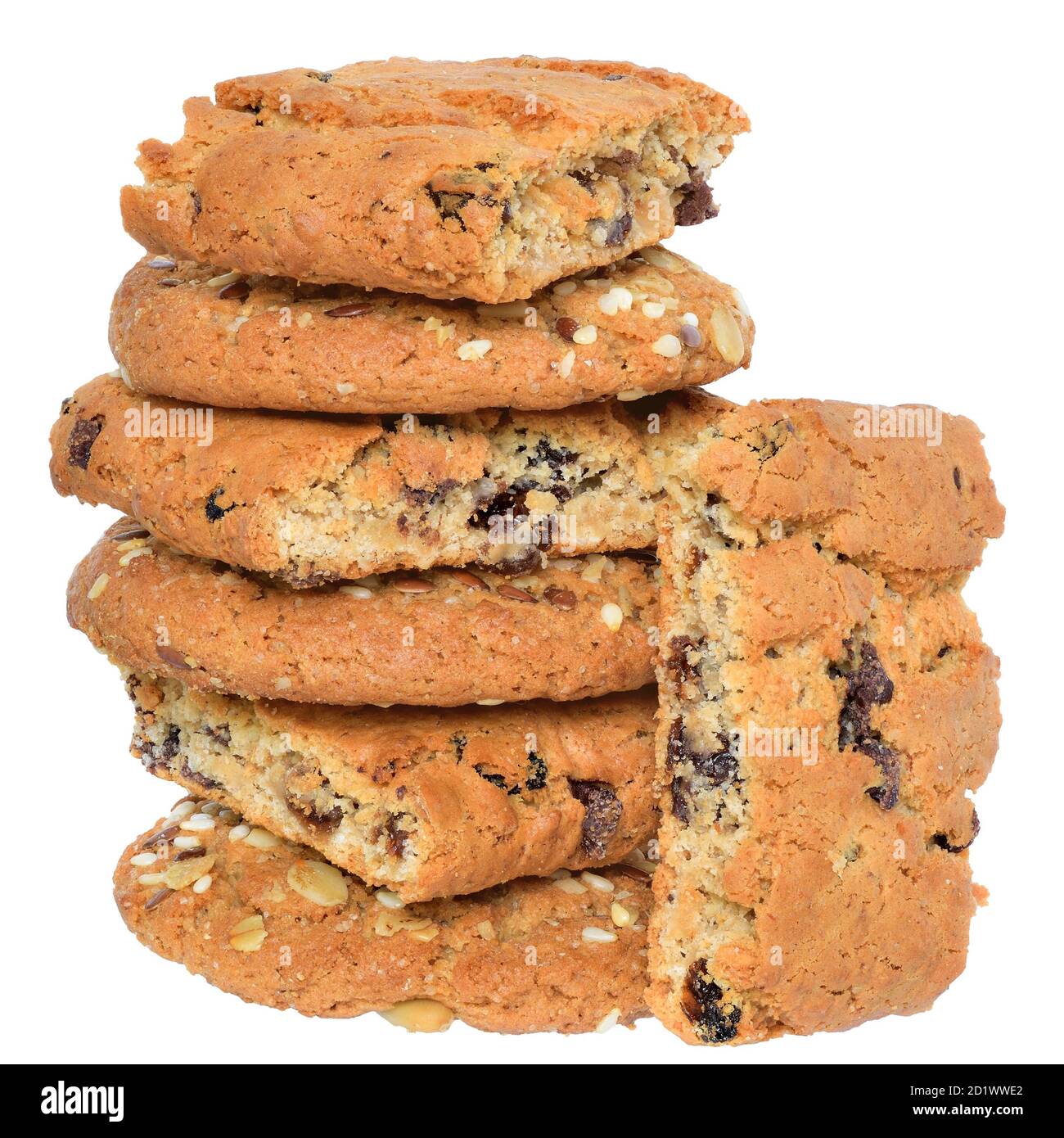 Round cereal biscuits with sunflower seeds, cunate, flax and oat flakes ...