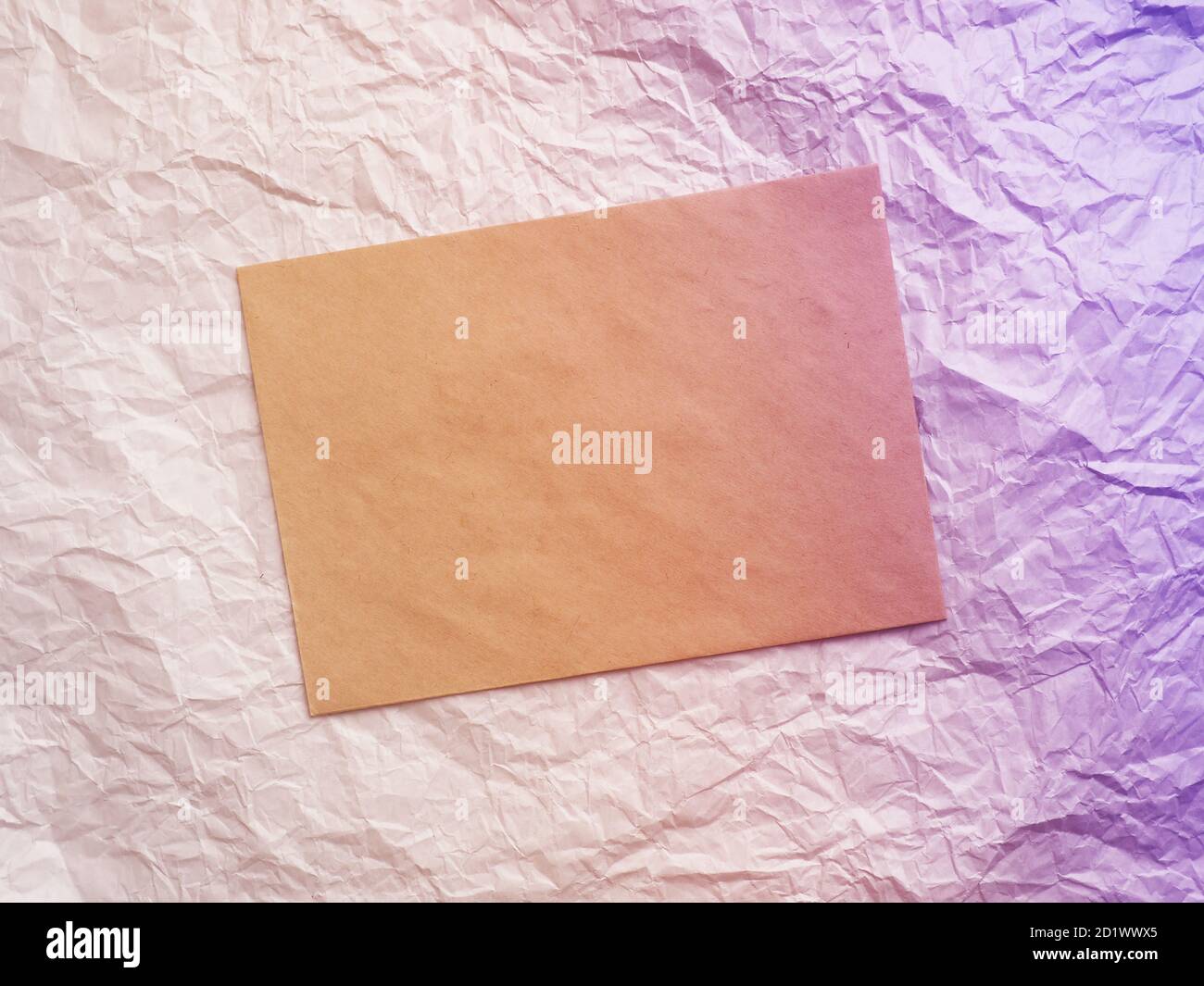 craft envelope on crumpled paper, place for design, send email Stock ...