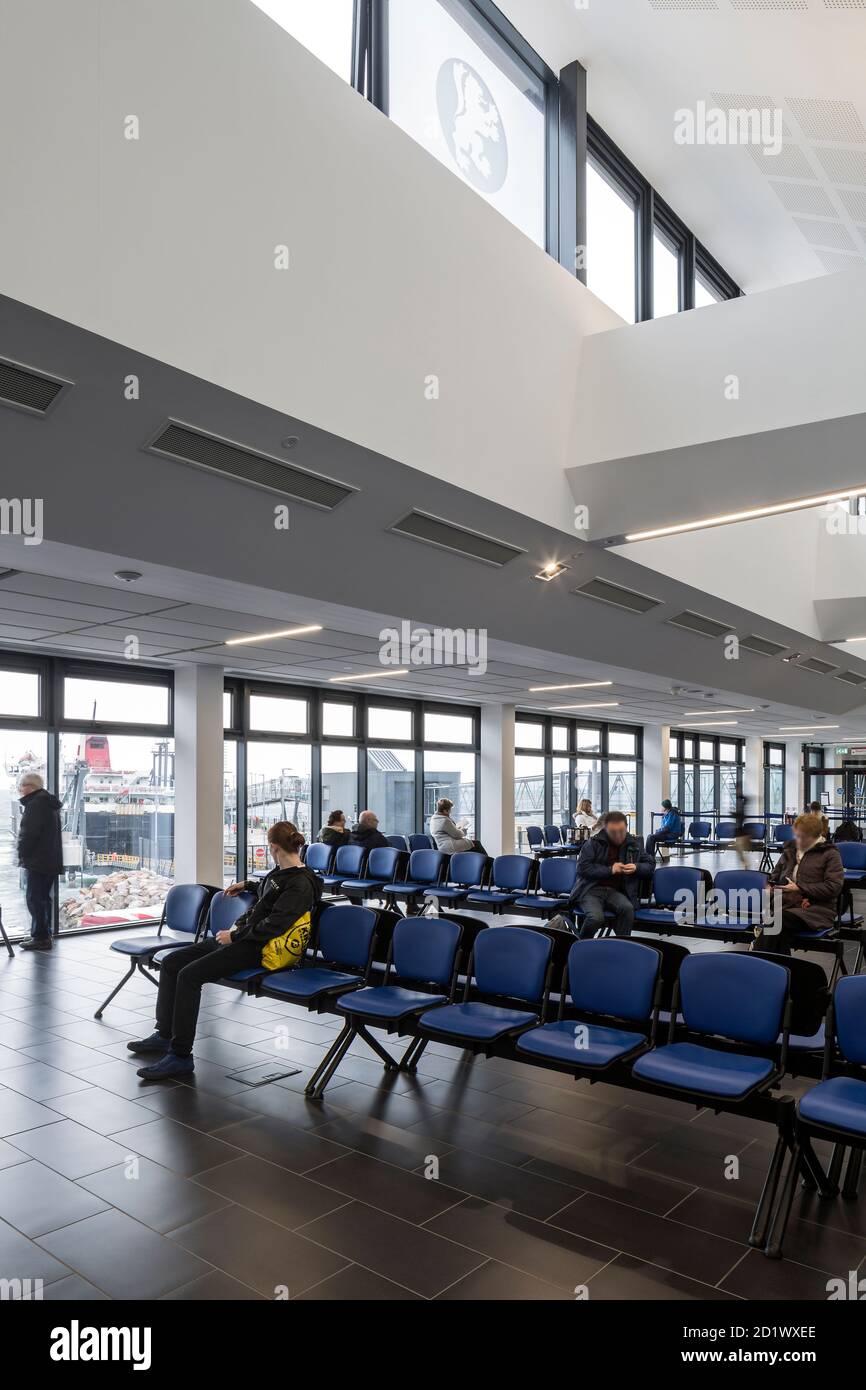 Waiting room in the Brodick Ferry Terminal, Isle of Arran, Scotland, UK ...