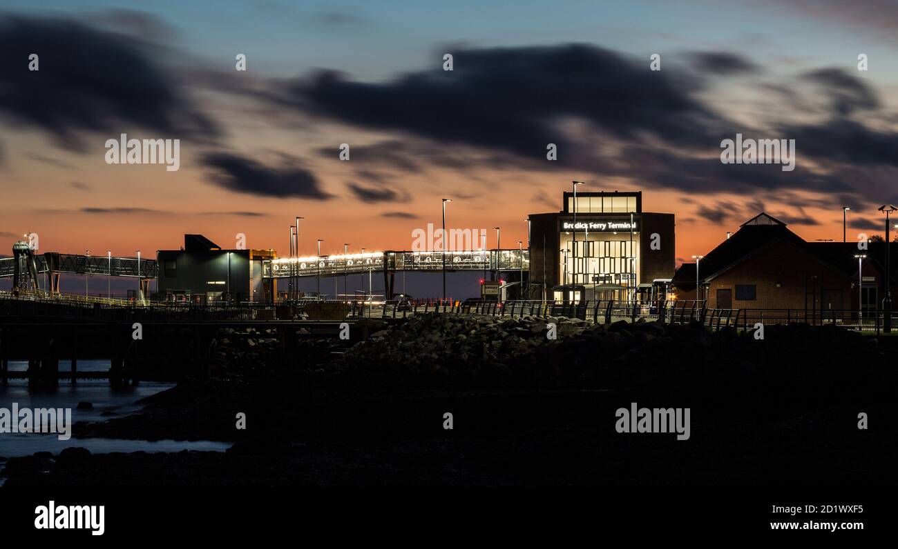 Exterior view of Brodick Ferry Terminal, Isle of Arran, Scotland, UK in ...