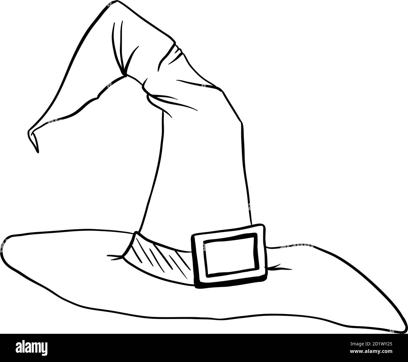 Halloween doodle witch hat element. Isolated vector illustration Stock ...