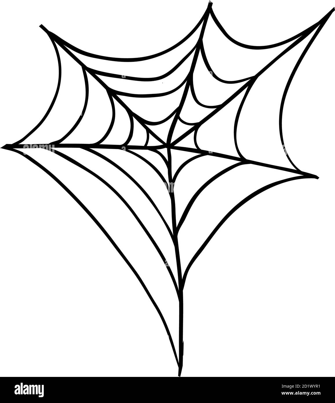 Halloween spider web doodle element. Isolated vector illustration for ...