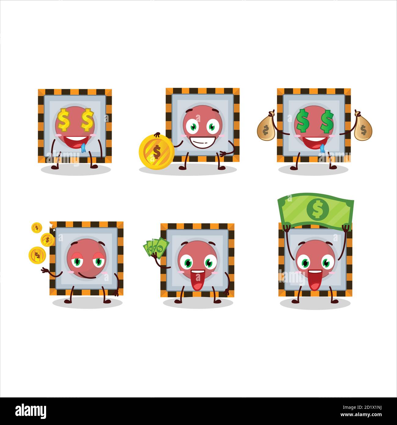 Among us emergency button cartoon character with cute emoticon bring ...