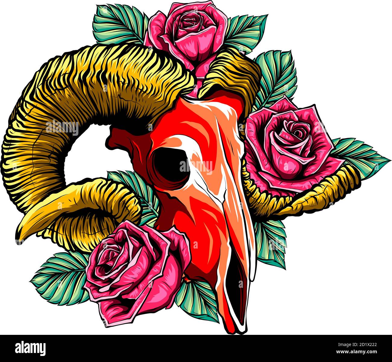 Black horned sheep Stock Vector Images - Alamy