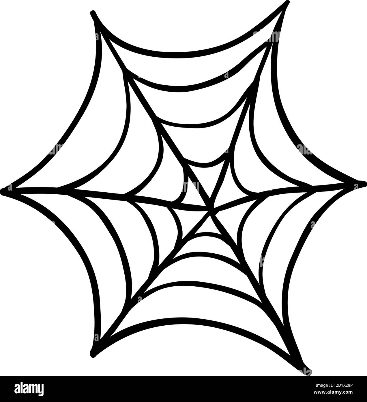 Halloween spider web doodle element. Isolated vector illustration for ...