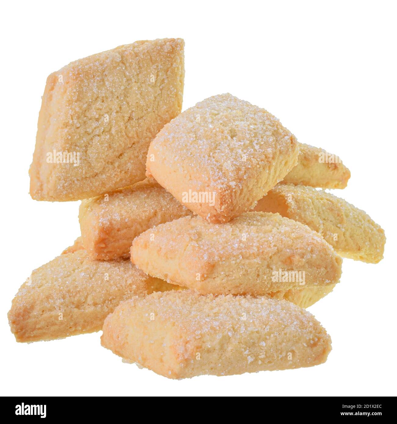 Homemade shortbread cookies isolated on white background Stock Photo ...