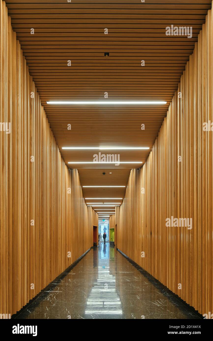 Hall way leading towards the shopping area from toilets at Mall of ...