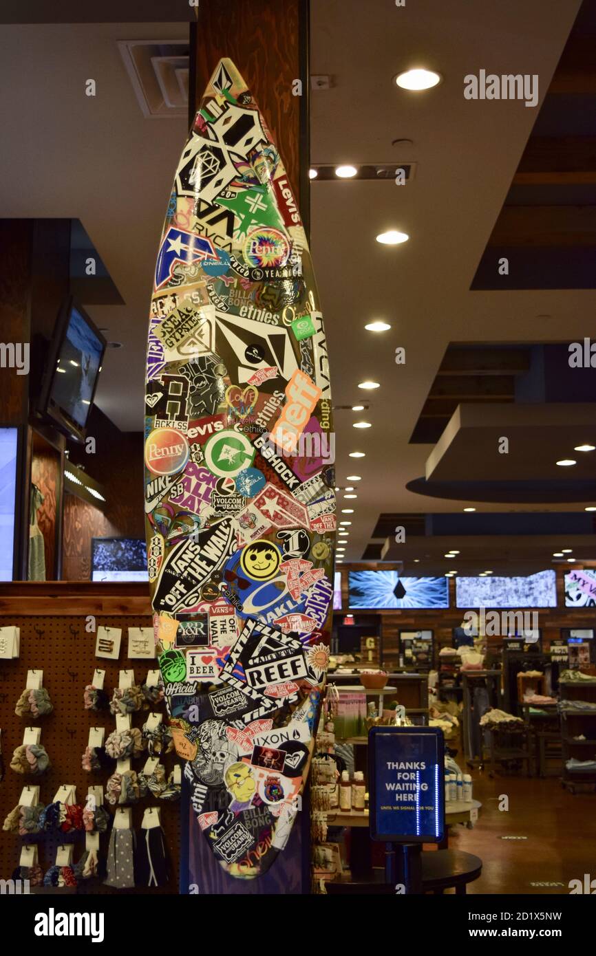 Photos of surfboard with stickers hi-res stock photography and images ...