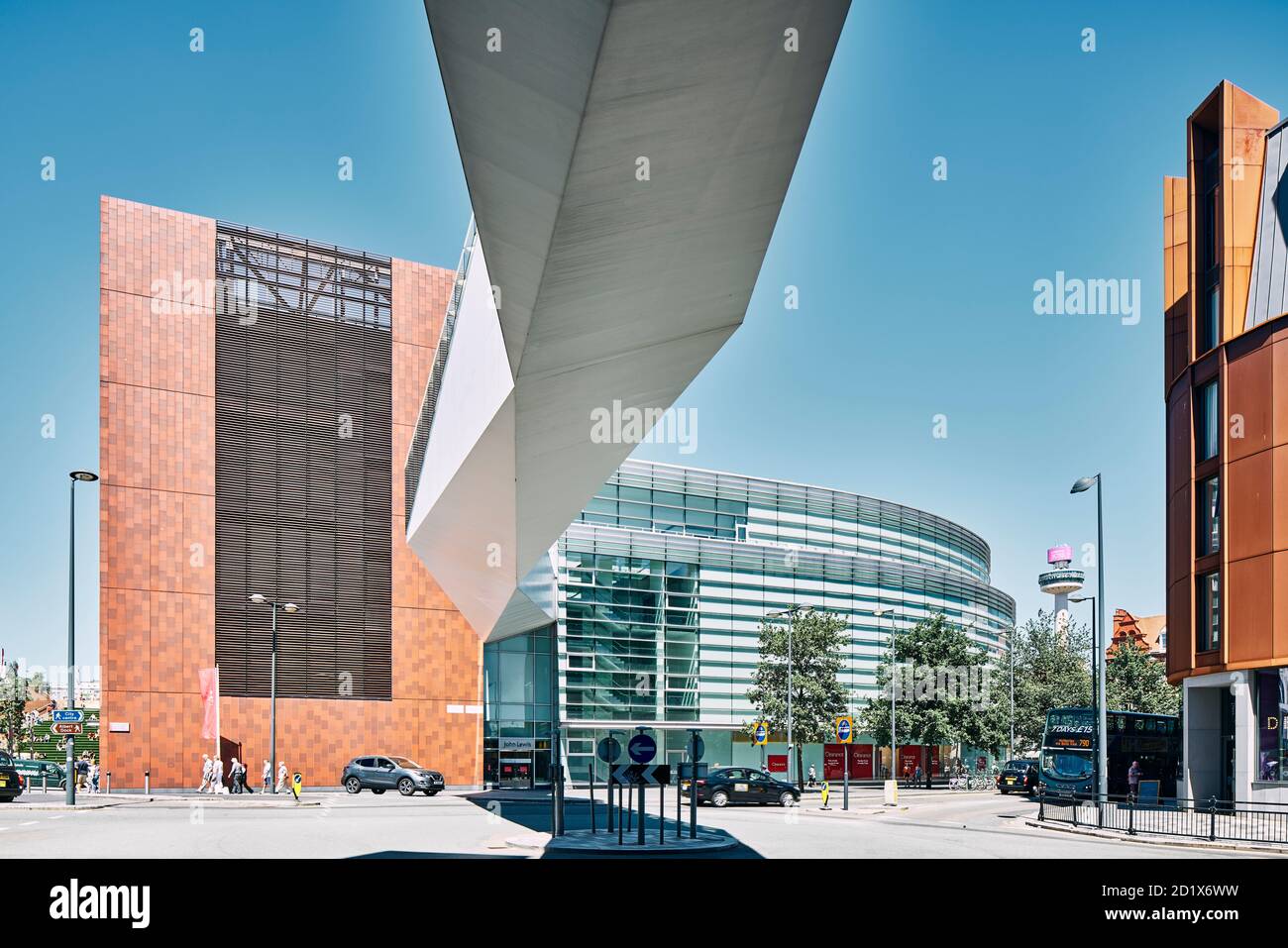 Pedestrian bridge connecting the bus and tram interchange at Liverpool ...