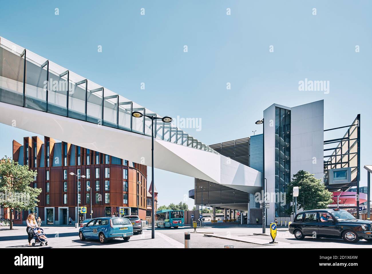 Pedestrian bridge connecting the bus and tram interchange at Liverpool ...