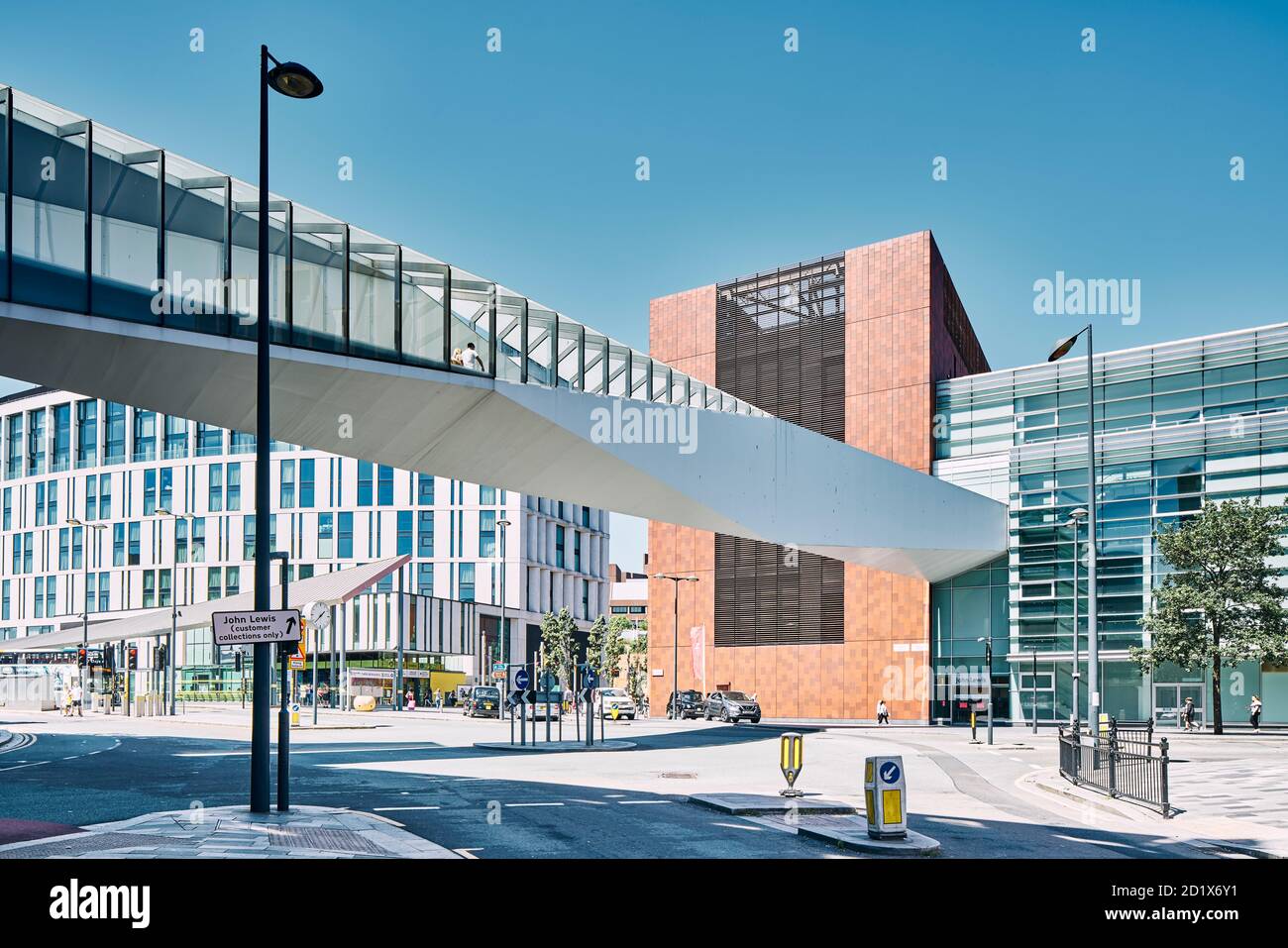 Pedestrian bridge connecting the bus and tram interchange at Liverpool ...