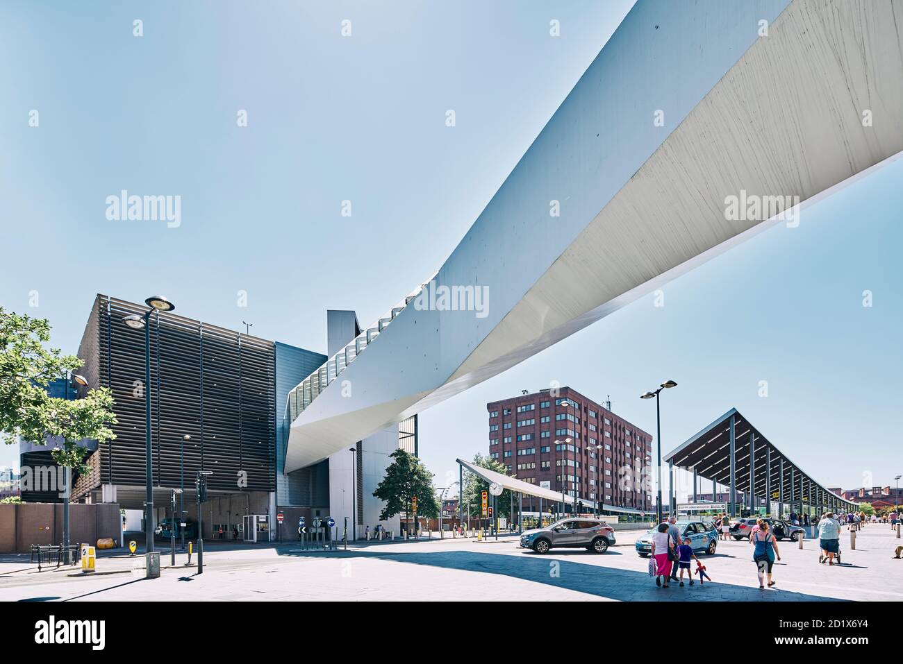 Pedestrian bridge connecting the bus and tram interchange at Liverpool ...