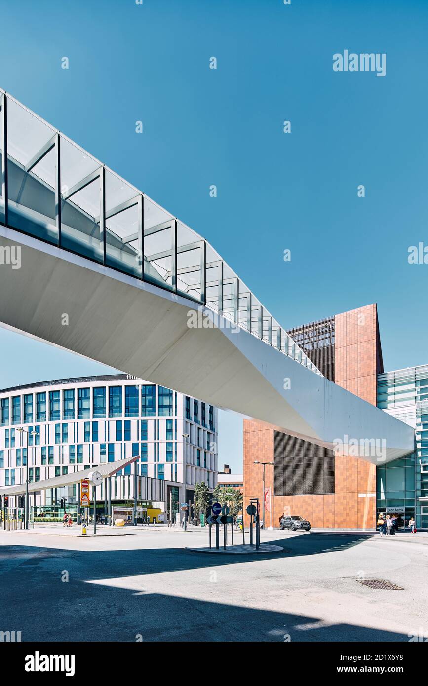 Pedestrian bridge connecting the bus and tram interchange at Liverpool ...