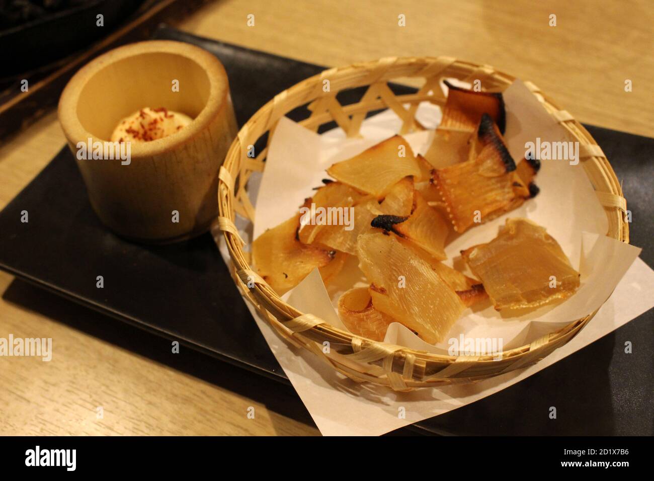 Fried shark skin served at a Japanese izakaya Stock Photo - Alamy