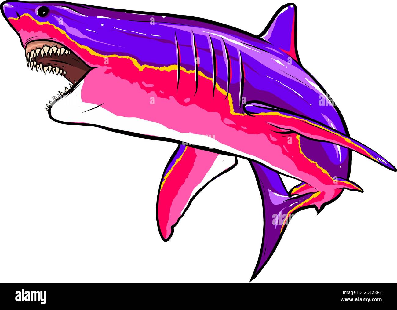 shark sketch vector graphics color picture illustration Stock Vector ...