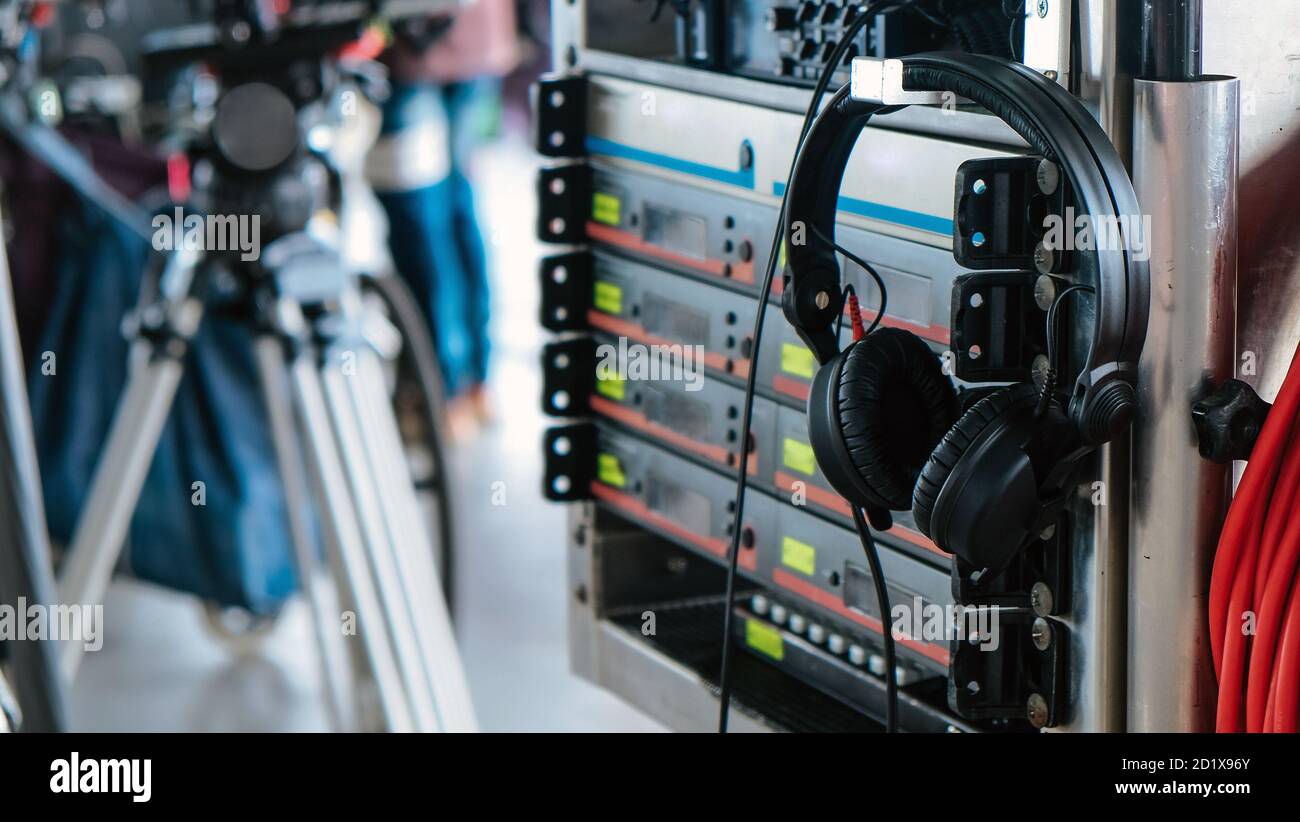 Image of Headphones for Sound Recorder, professional film crew ...