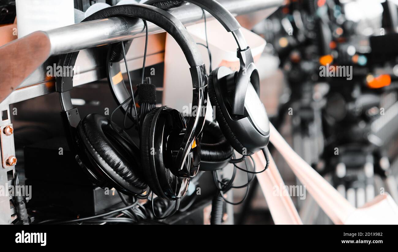 Image of Headphones for Sound Recorder, professional film crew ...