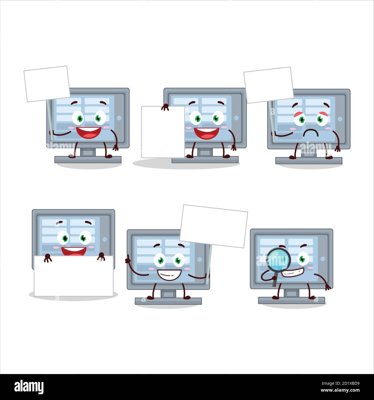 Among us monitor cartoon character bring information board Stock Vector ...