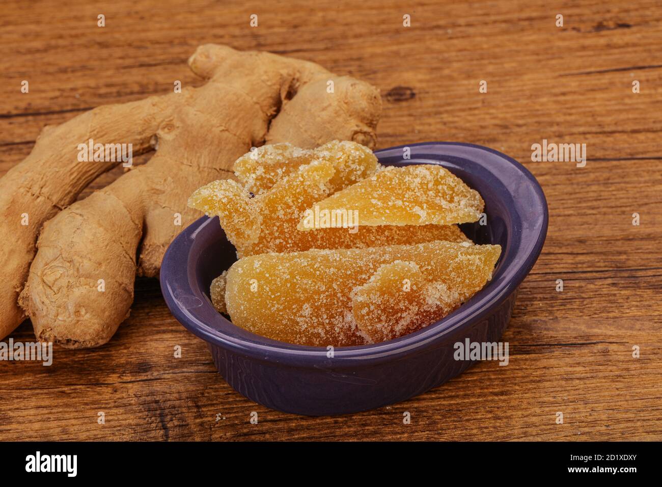 Dry sweet ginger snack in the bowl Stock Photo - Alamy