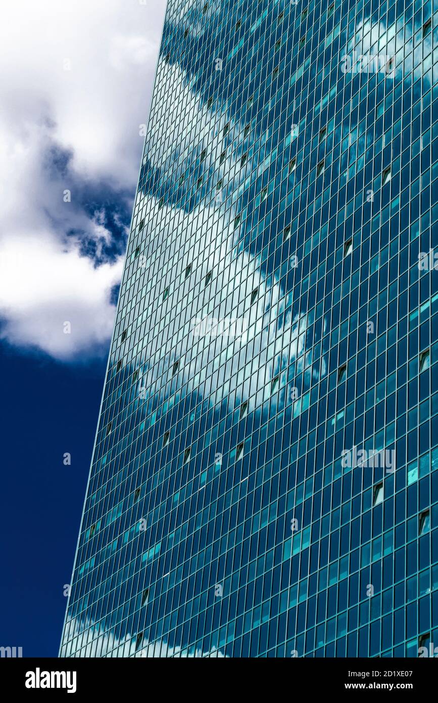 Exterior view of the Intraco 1 in Warsaw, Poland. Building completed in ...