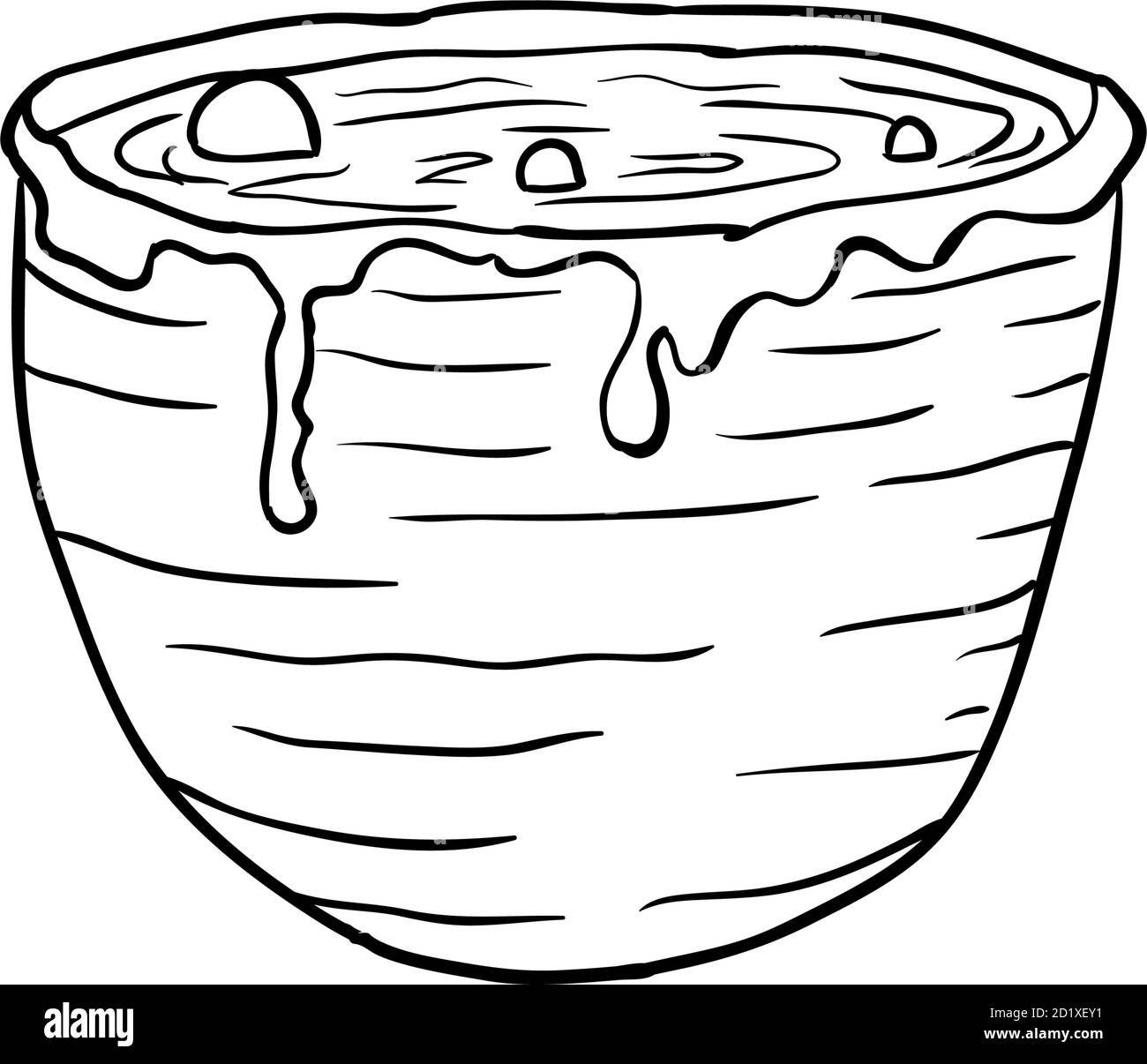 Halloween doodle vat of potion element. Isolated vector illustration ...