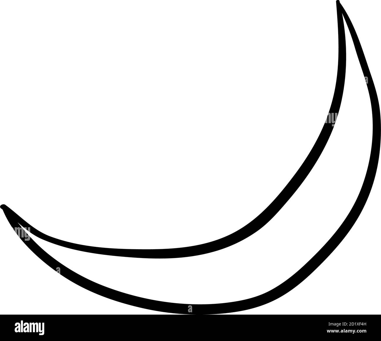 Halloween moon doodle element. Isolated vector illustration for october ...