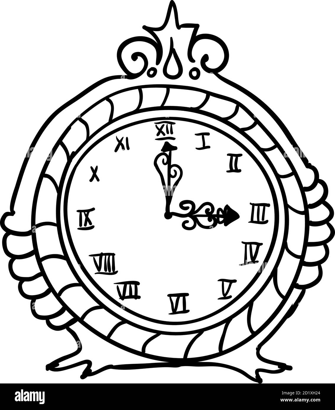 Halloween doodle clock element. Isolated vector illustration for design ...