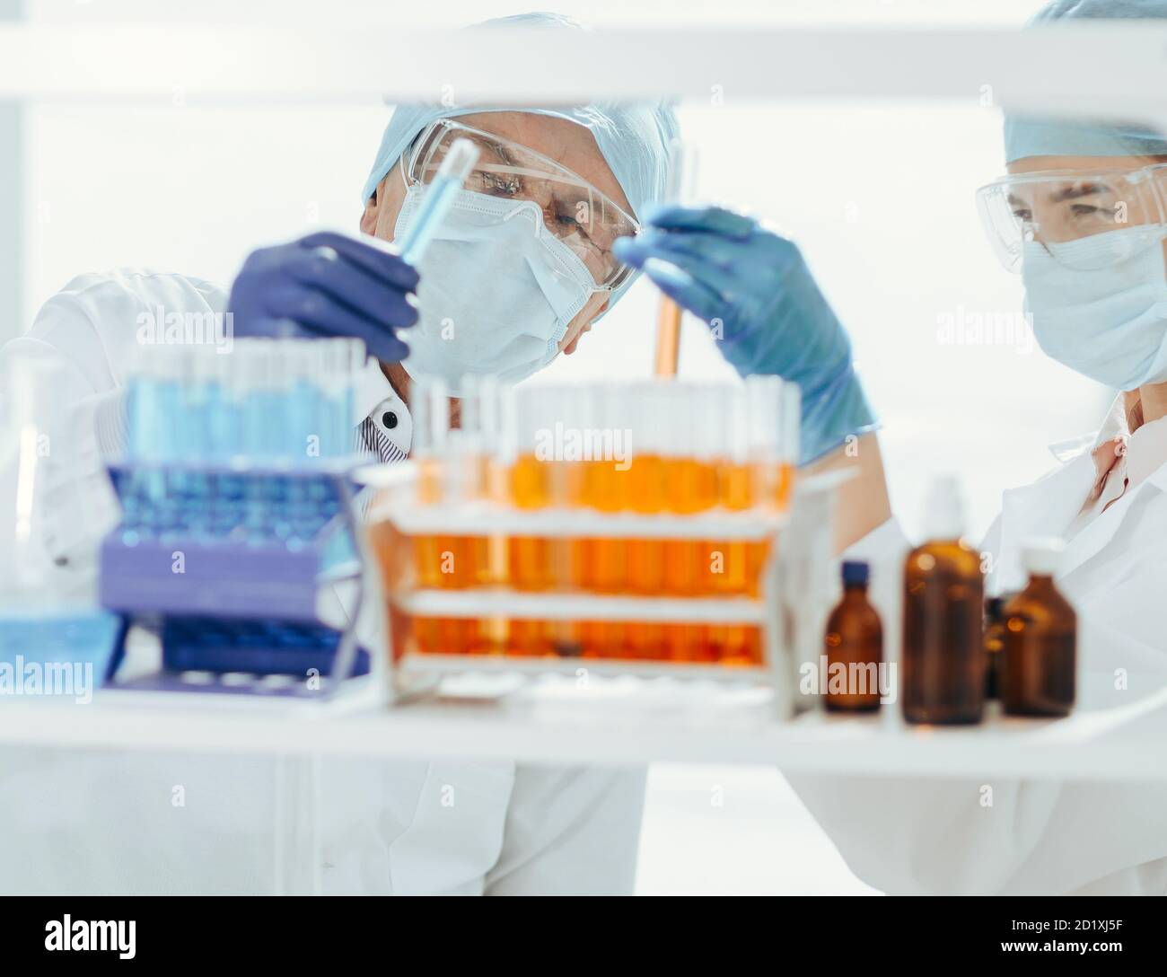 close up. laboratory scientists testing blood in the laboratory Stock ...