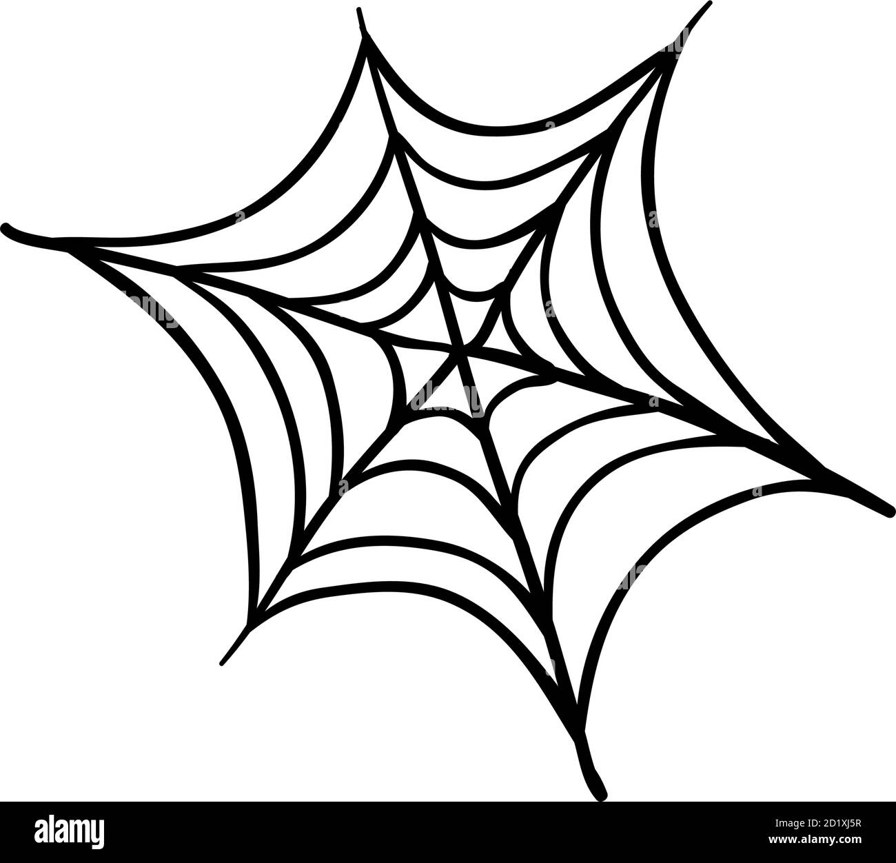 Halloween spider web doodle element. Isolated vector illustration for ...