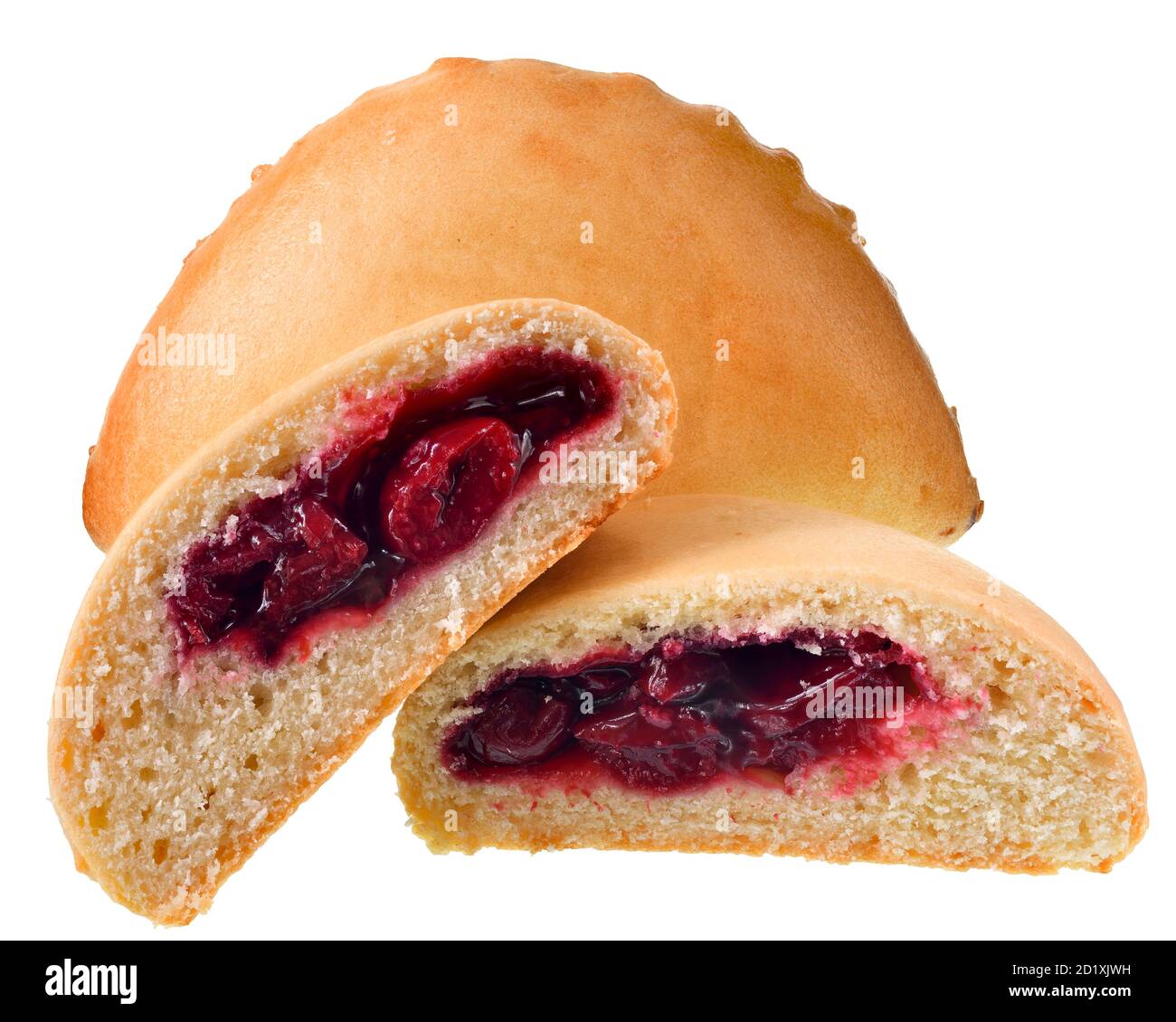 Sweet bun with berry filling isolated on white background Stock Photo ...