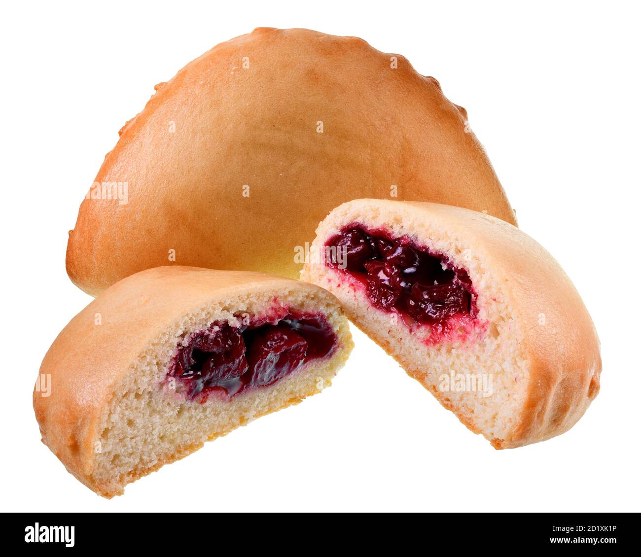 Sweet bun with berry filling isolated on white background Stock Photo ...