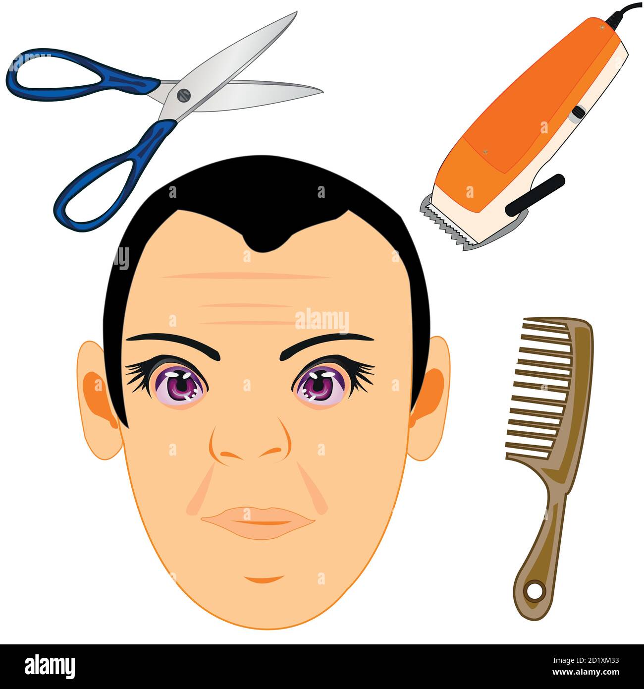 Comb hair care portrait Stock Vector Images - Alamy