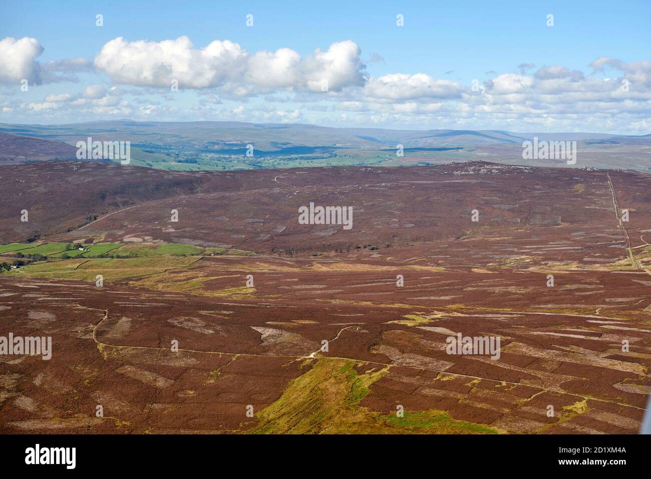 an aerial view of Grouse moors on the Yorkshire Dales, North Yorkshire ...