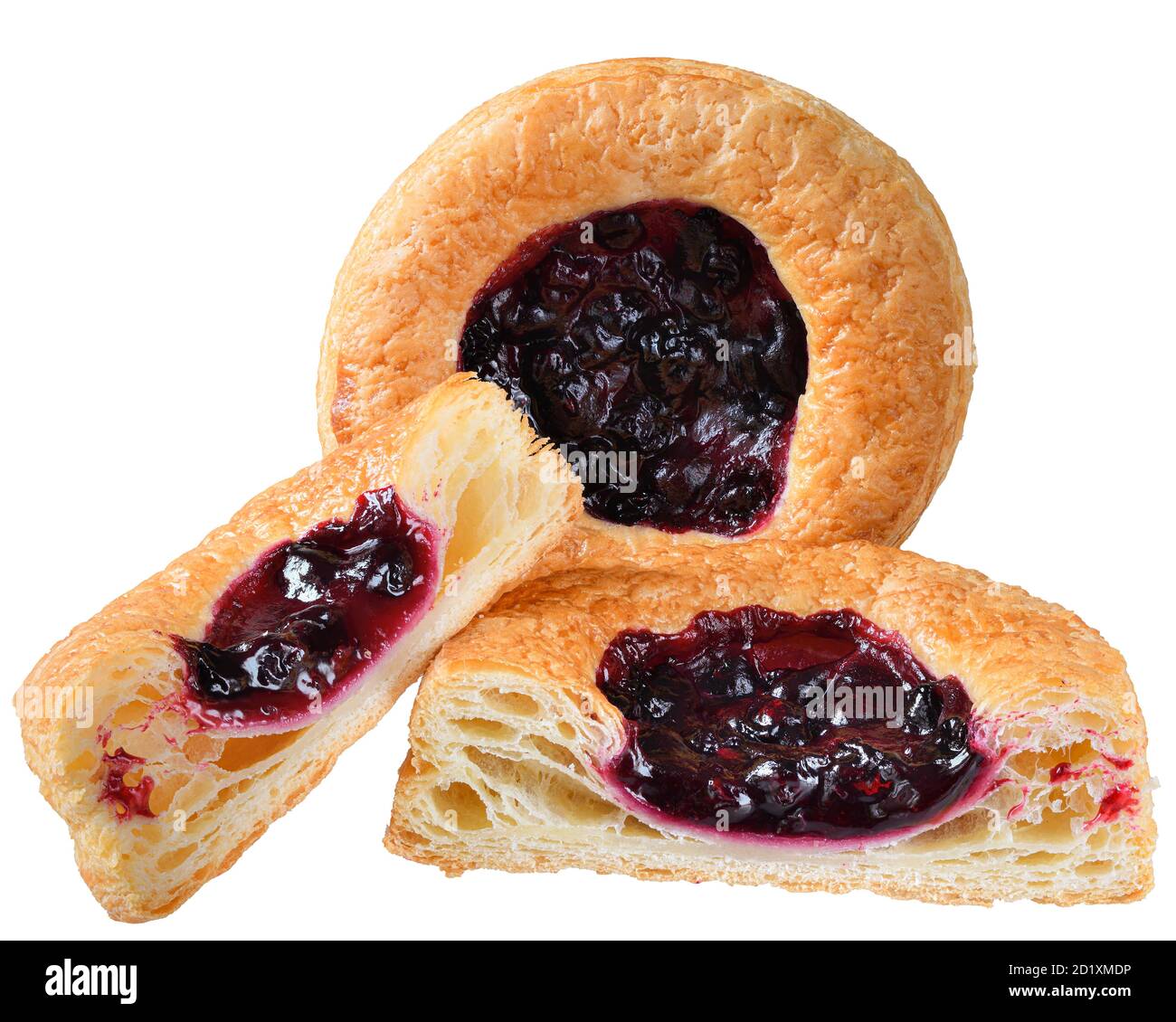 Sweet bun with berry filling isolated on white background Stock Photo ...