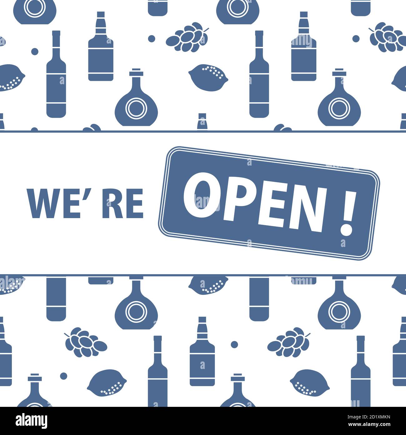 Vector illustration Reopening of liquor store alcohol shop bar after ...